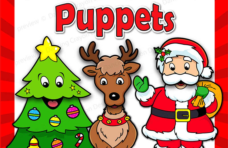 Christmas Puppets - Printable Paper Bag Puppets